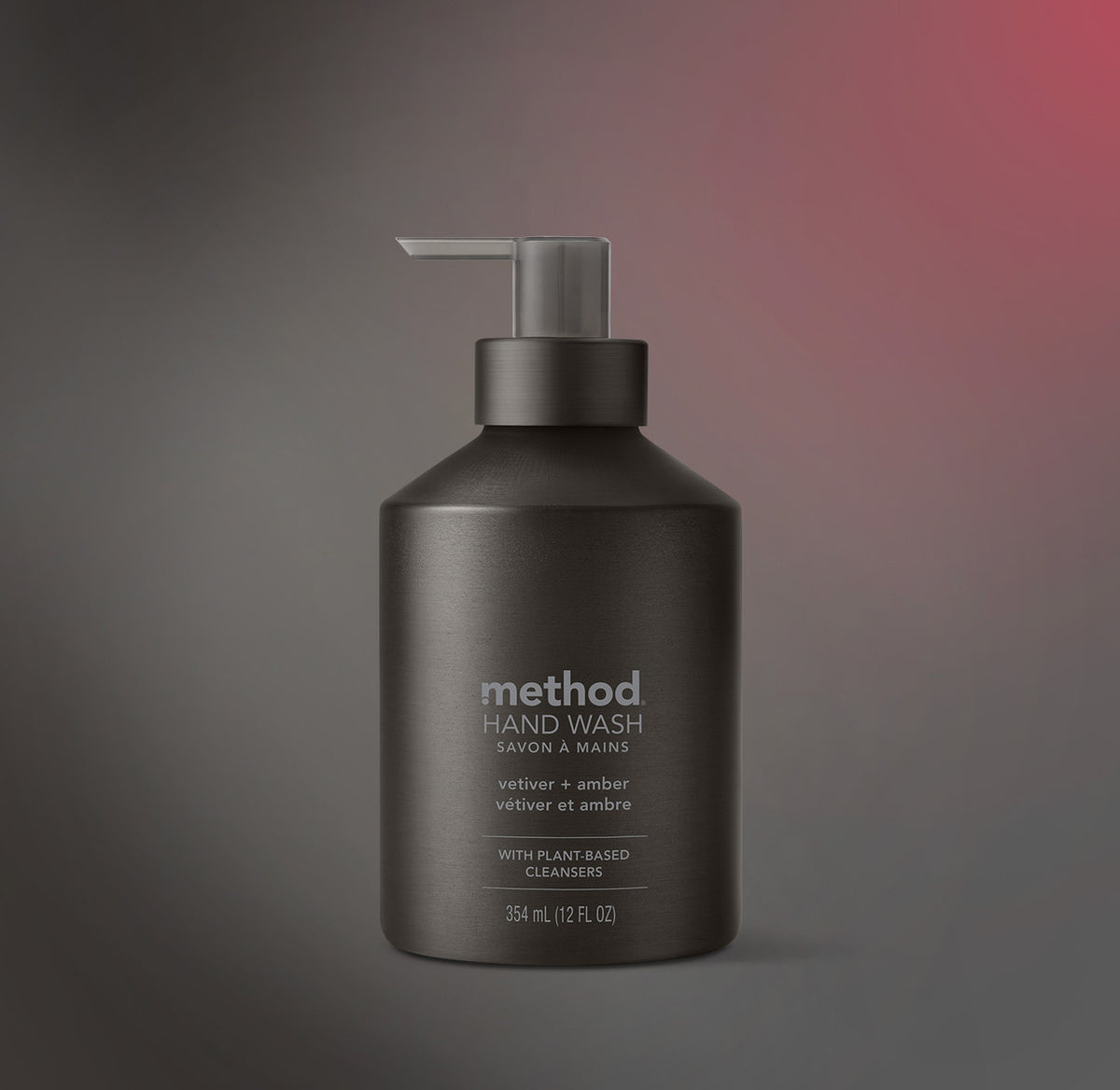 Vetiver + Amber Gel Hand Soap | 12 fl oz Reusable Black Bottle | Method ...