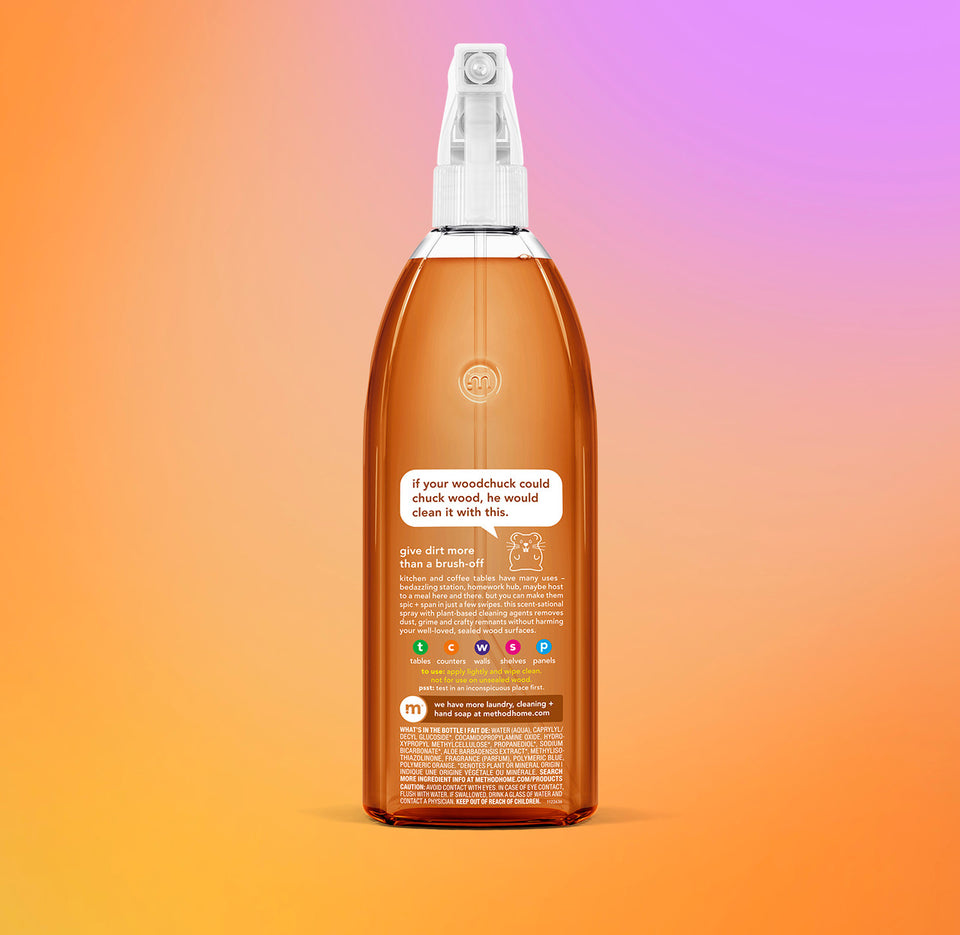 method | Daily Wood Cleaner, Almond, 28 fl oz – method products