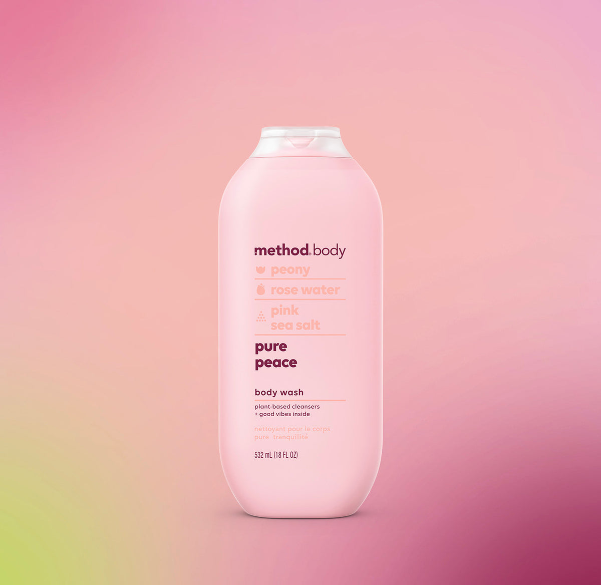 Peony, Rose Water, & Pink Sea Salt Body Wash | Pure Peace - 18 oz ...