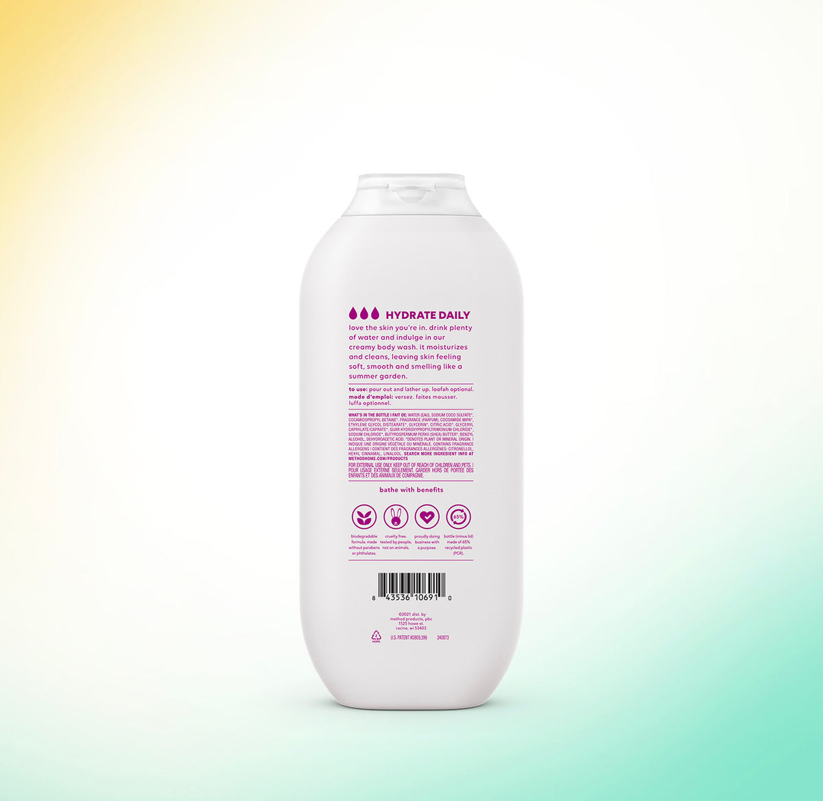 hydrating body wash - magnolia, 18 fl oz – method products