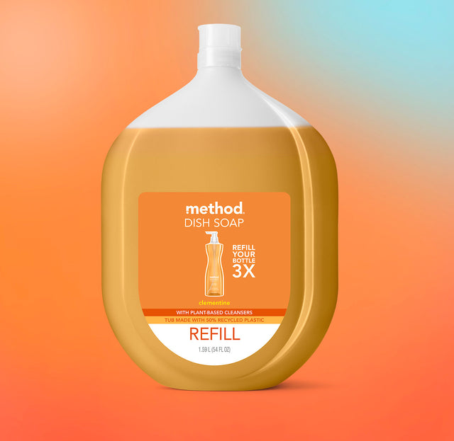 method | Dish Soap, Refill, Clementine, 54 fl oz – method products