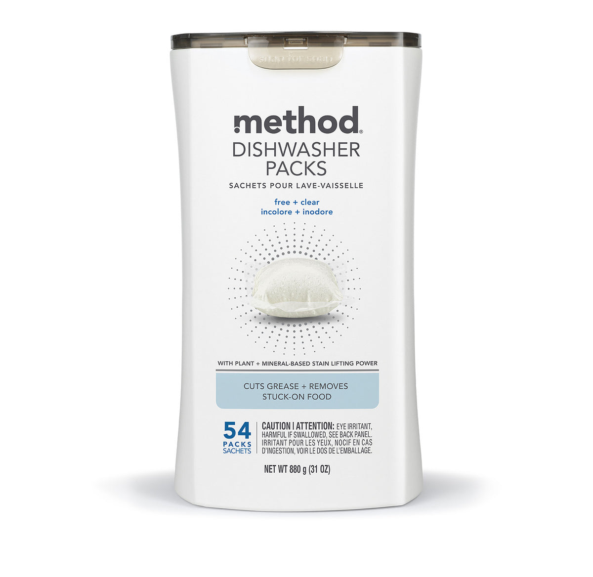 method | Dishwasher Packs, Free + Clear, 54 ct – method products