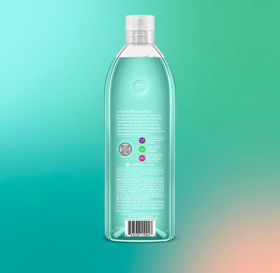 foaming hand wash refill - waterfall, 28 fl oz 1 – method products