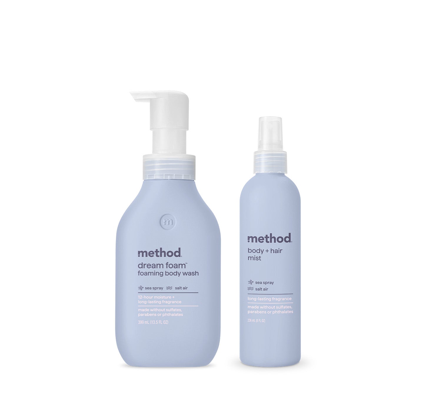 sea spray + salt air body wash + mist duo – method products