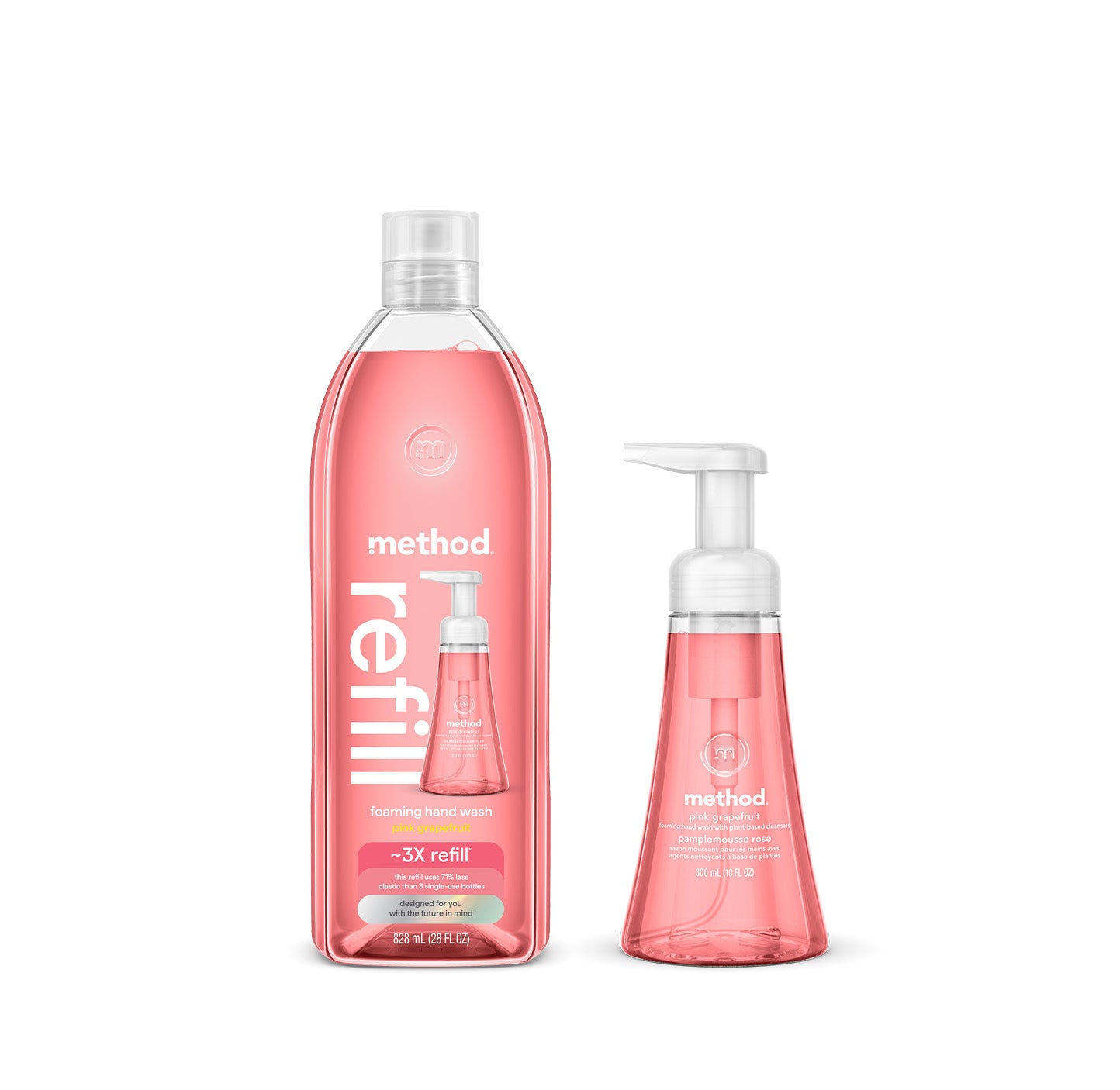 pink grapefruit foaming hand wash starter set, 38 oz – method products