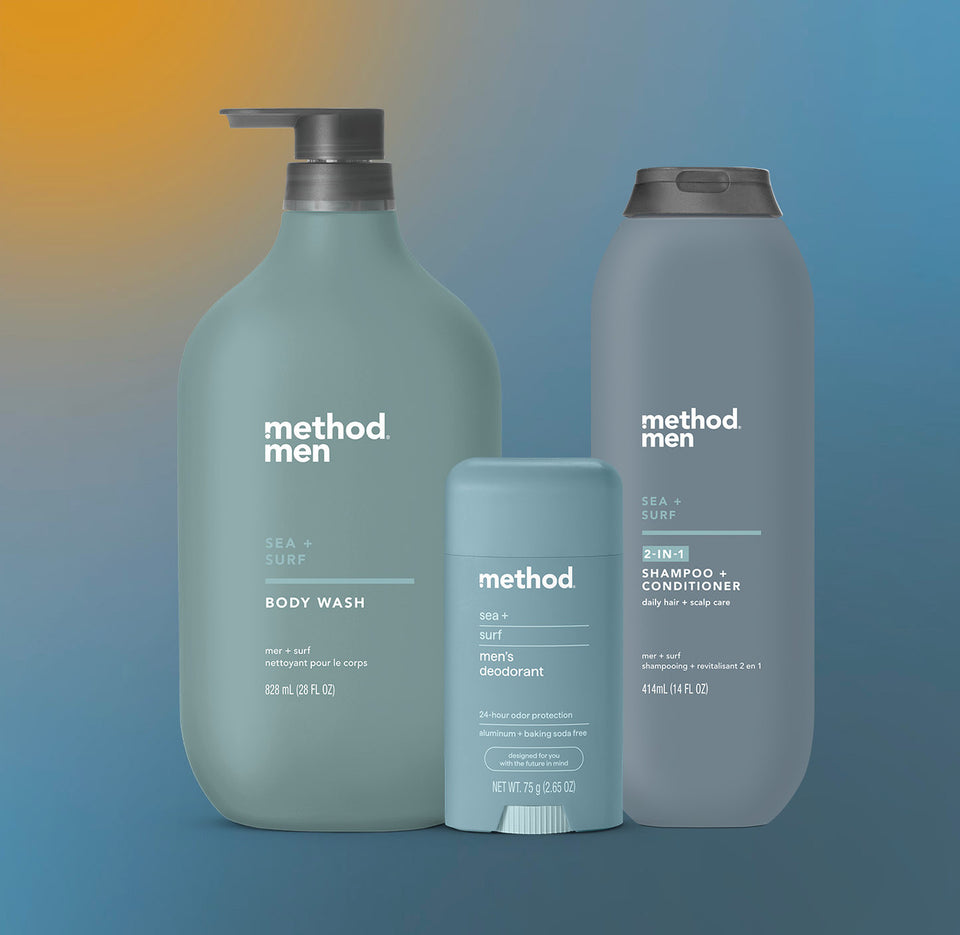 method men bundle, sea + surf, 44.65 oz – method products