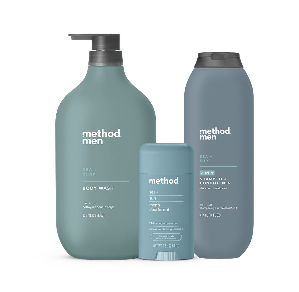 method men bundle, sea + surf, 44.65 oz – method products