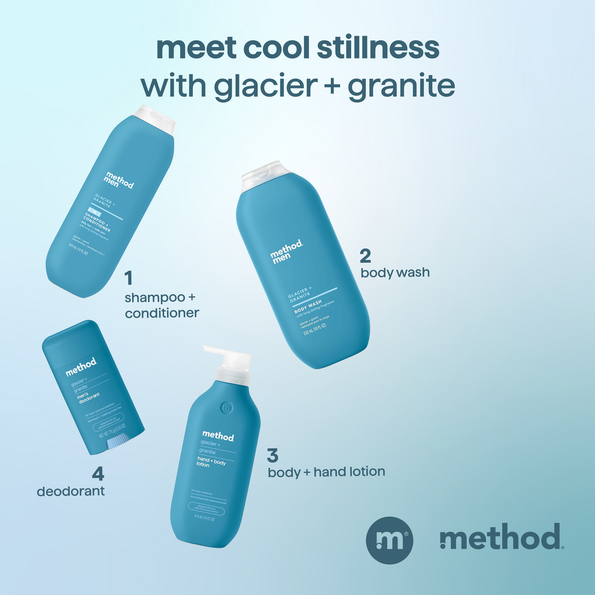 method | Men 2 in 1 Shampoo and Conditioner - Glacier + Granite - 14 oz ...