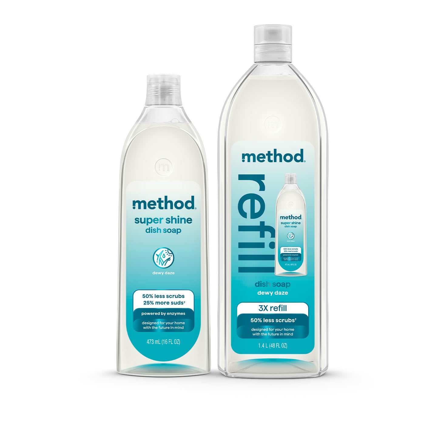 super shine liquid dish soap starter set - dewy daze, 64 fl oz – method ...